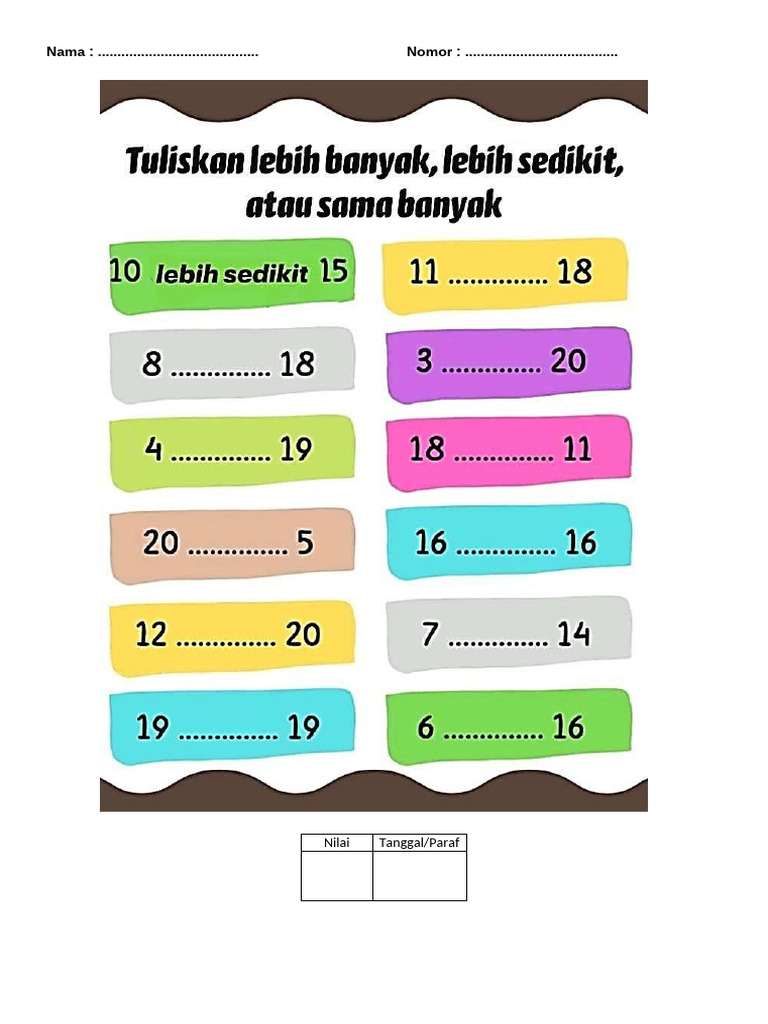 Worksheet MTK Perbandingan | PDF