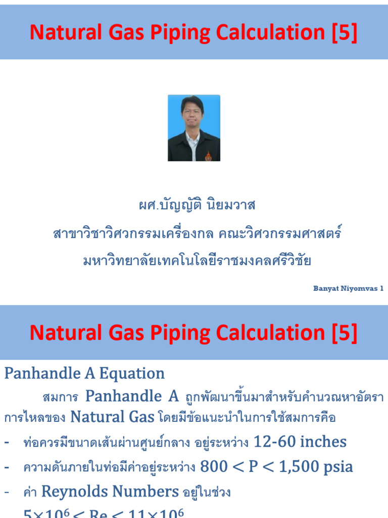 Natural Gas Piping Calculation | PDF