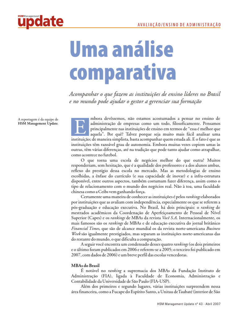 Uma Analise Comparativa Pdf Brasil Pós Graduação