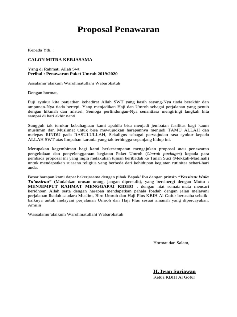Proposal Penawaran Umroh | PDF