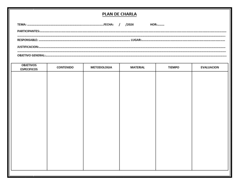 Plan de Charla | PDF