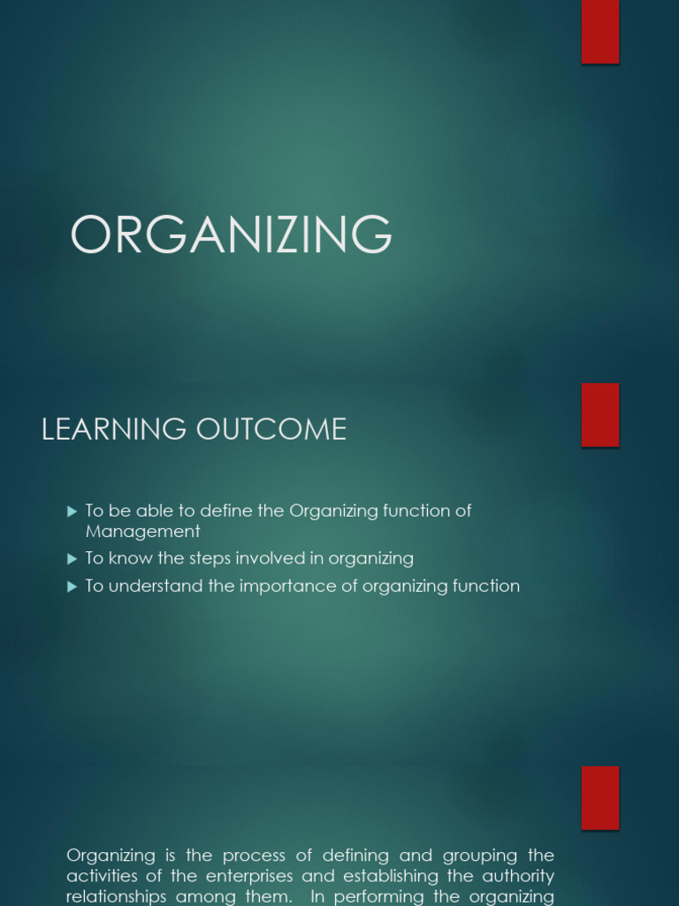 INTRODUCTION-ORGANIZING | PDF | Business