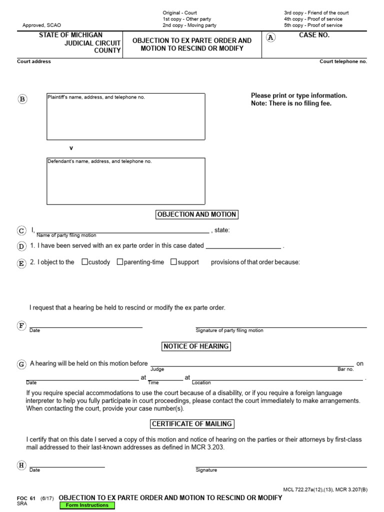 Objection to Ex Parte | PDF | Ex Parte | Justice