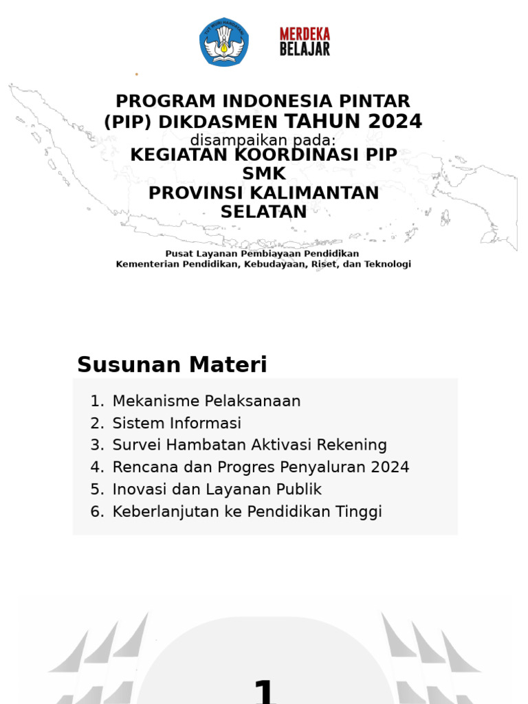 PPT Rakor PIP Kalsel 2024_SMK | PDF