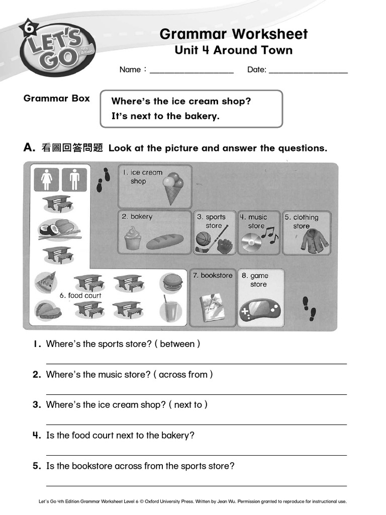 GrammarWorksheet LG6 Unit4 | PDF