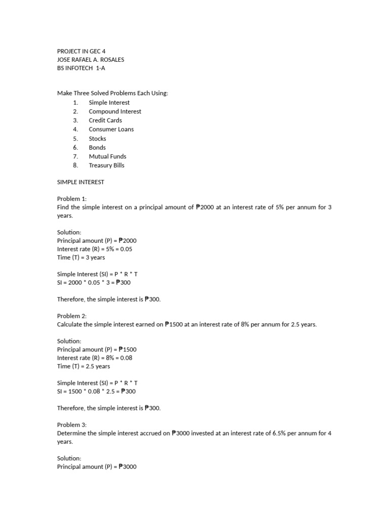 Project in GEC 4 | PDF | Yield (Finance) | Bonds (Finance)