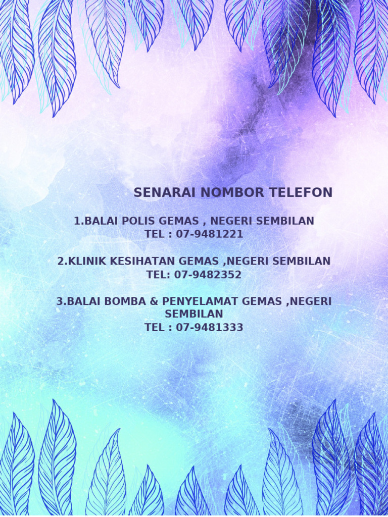 Senarai Nombor Telefon | PDF