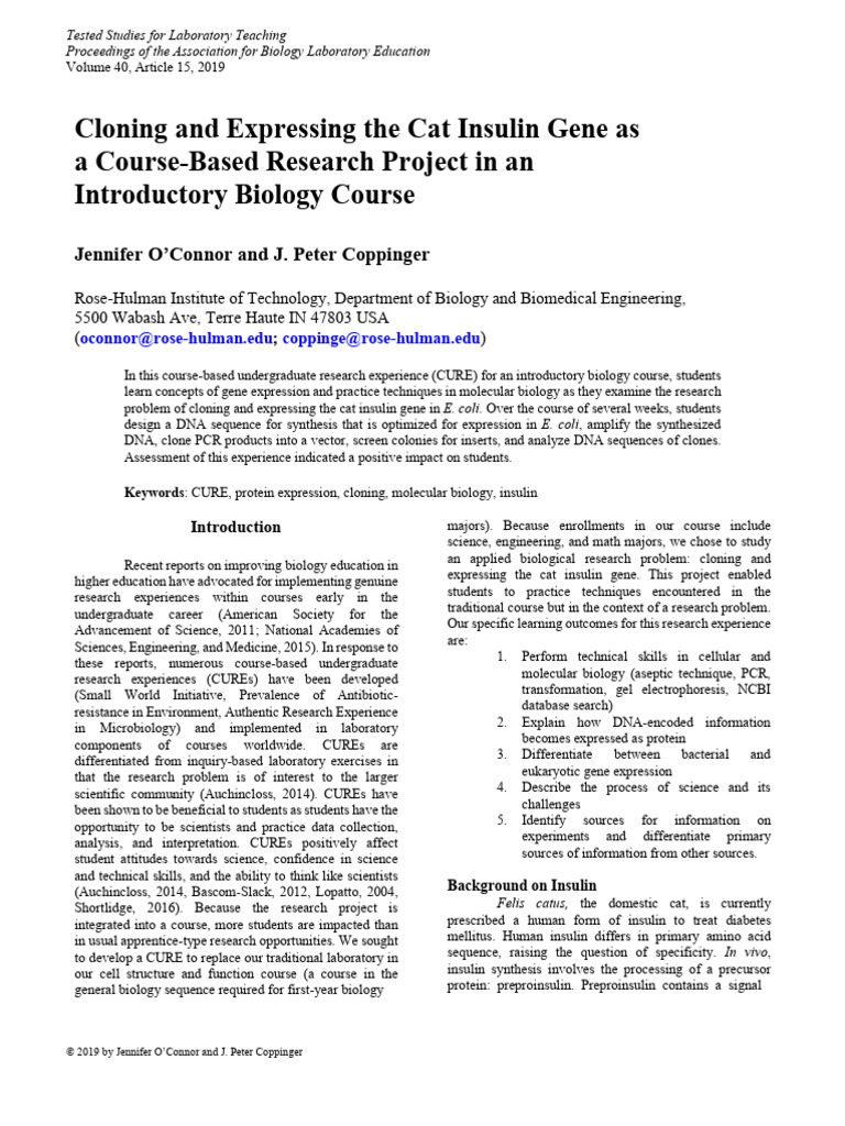 15_OConnor | PDF | Translation (Biology) | Primer (Molecular Biology)