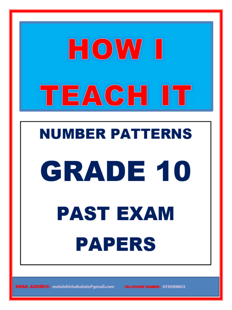 P1 GR 10 Number Patterns - P Exam | PDF | Sequence | Mathematics