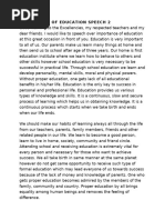Importance of Education Speech 1 | PDF | Social Inequality ...