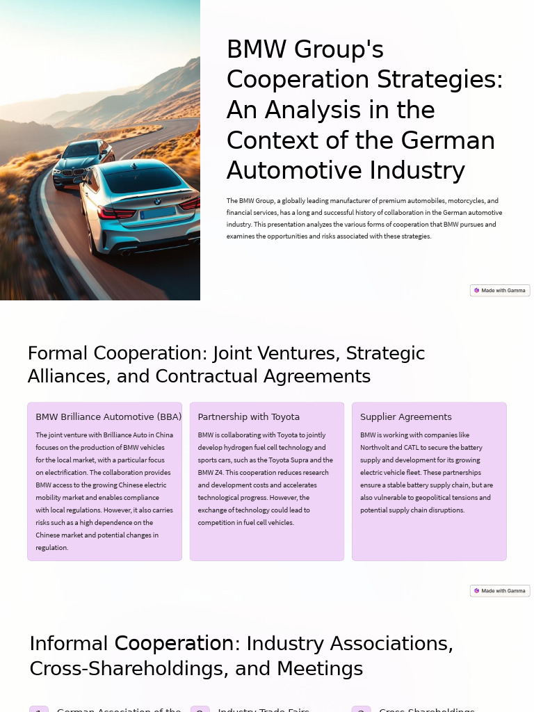 BMW Group Cooperation Strategies Analysis | PDF | Automotive Industry ...