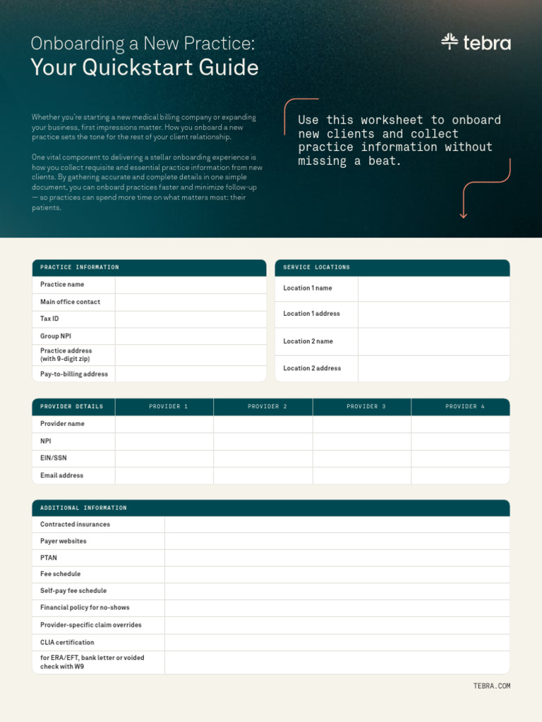 TB Practice Onboarding Checklist | PDF