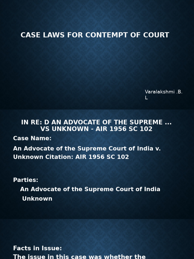 Case Laws For Contempt of Court | PDF | Defamation | Advocate