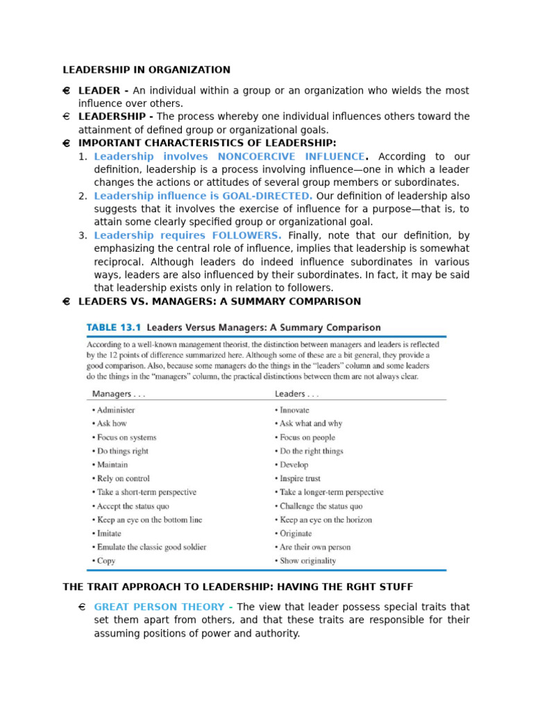 Leadership in Organization | PDF | Leadership | Psychological Concepts