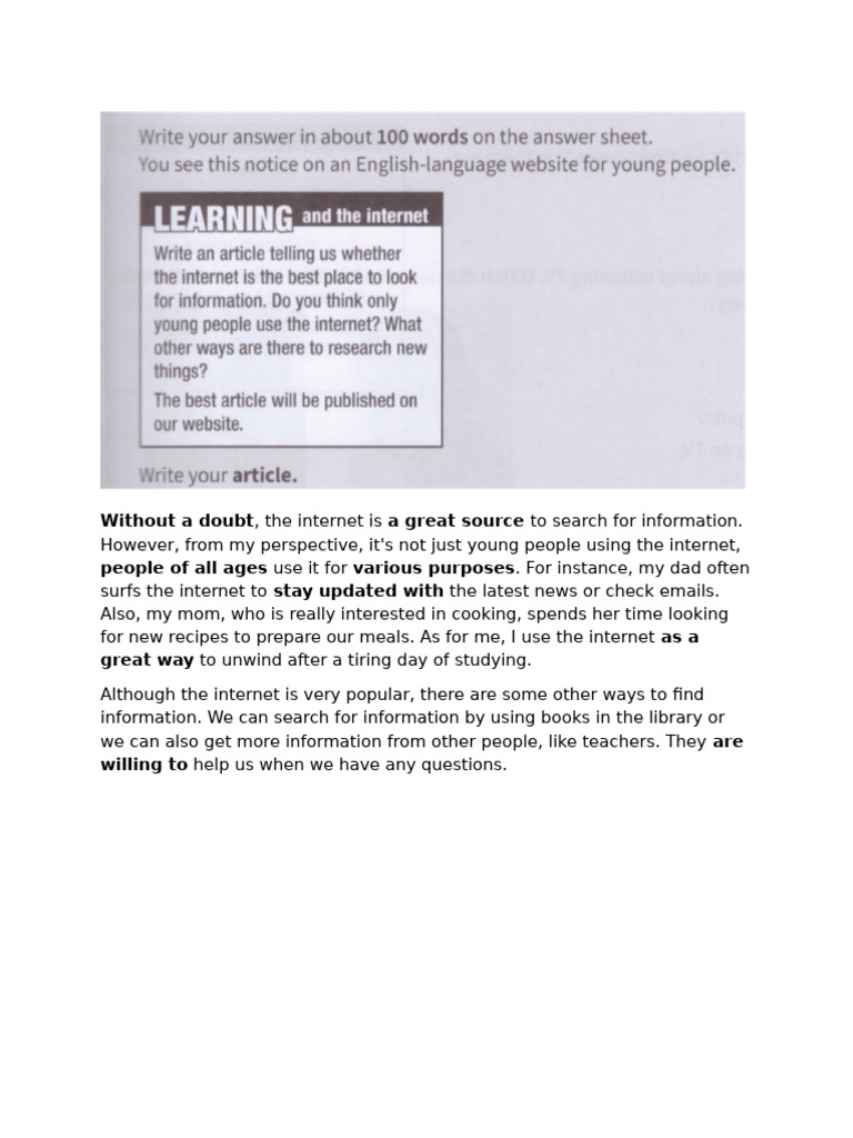 Part 2 writing PET | PDF