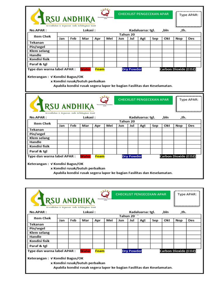Ceklist APAR NEW | PDF