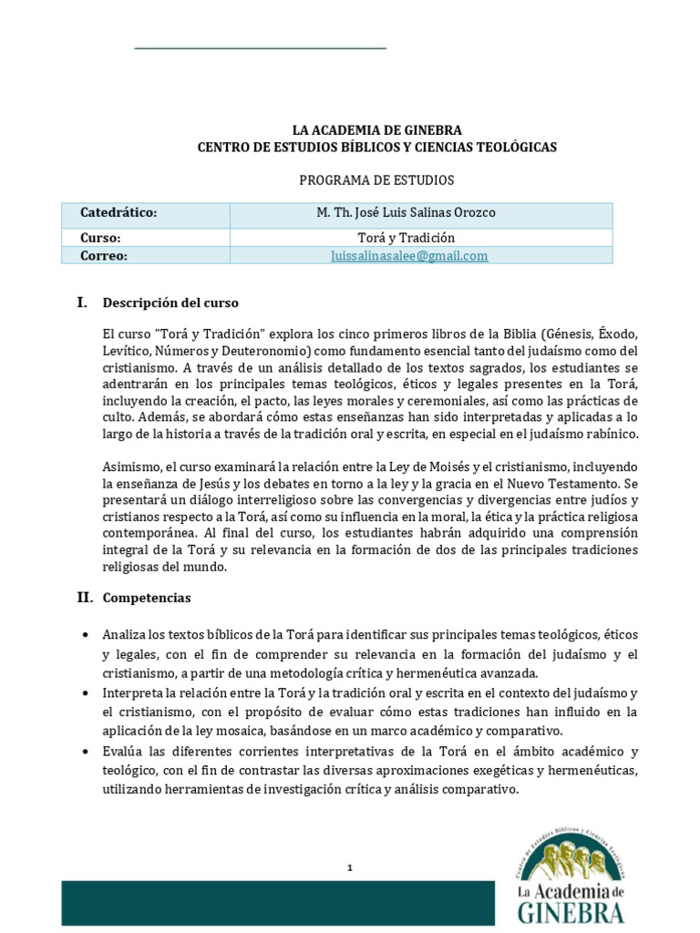 Programa Torá y Tradición | PDF | Tora | Biblia