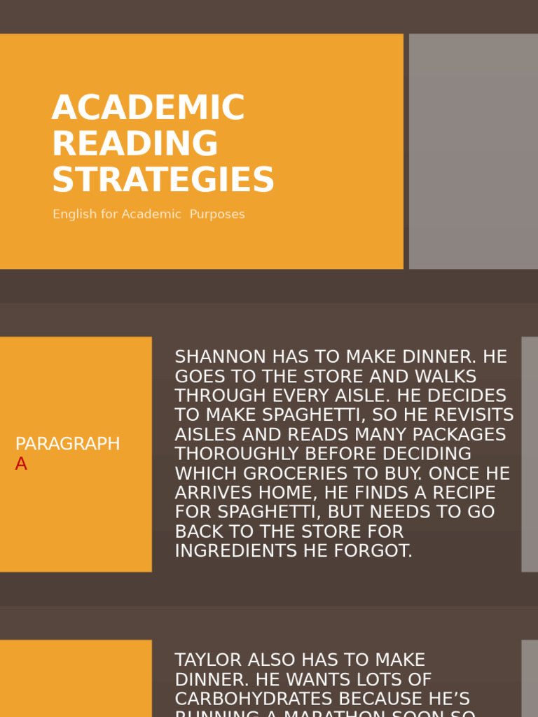 ACADEMIC READING STRATEGIES | PDF | Reading Comprehension | Neuroscience