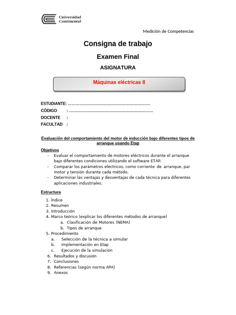 Consigna ME2 2024 2 | PDF | Simulación | Arranque
