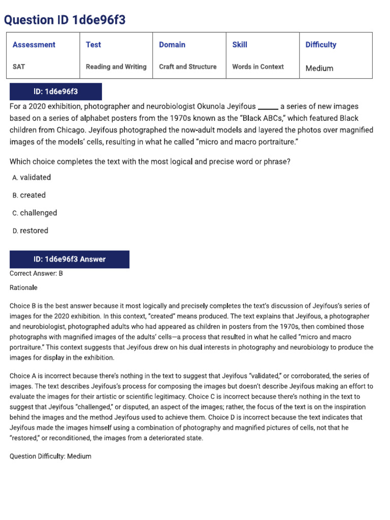 Words in Context DSAT | PDF