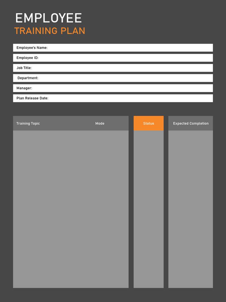 Employee Training Plan Template TemplateLab.com | PDF