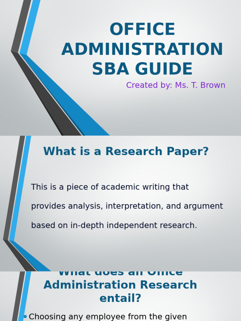 OA SBA Guideline | PDF | Methodology