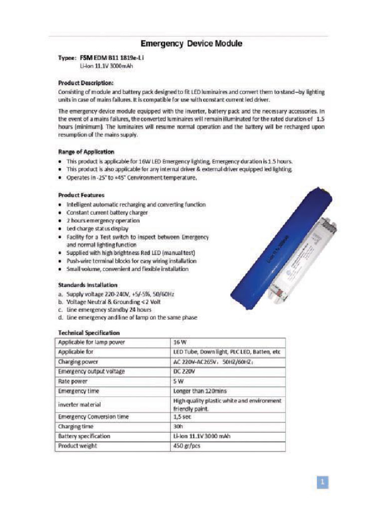 FSM B11 1819e-Li 11.1v 3000 Mah | PDF