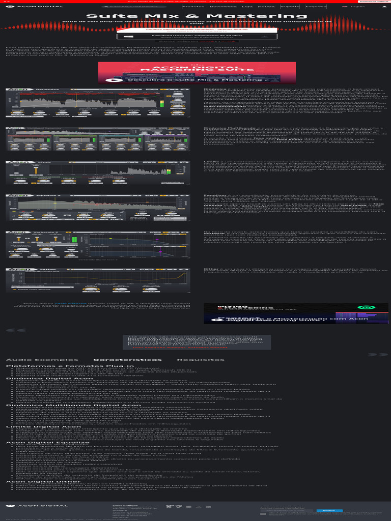 Acon Digital Mix & Mastering Suite | PDF | Equalização (áudio) | Frequência