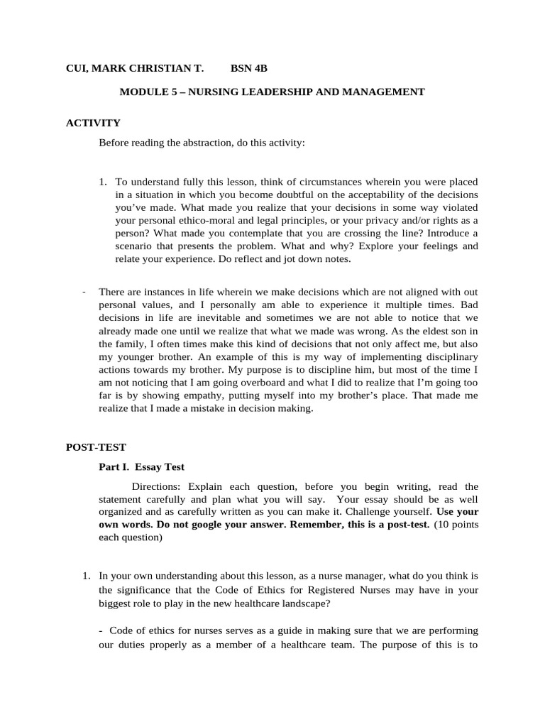 MOD 5, LM | PDF | Nursing | Health Care