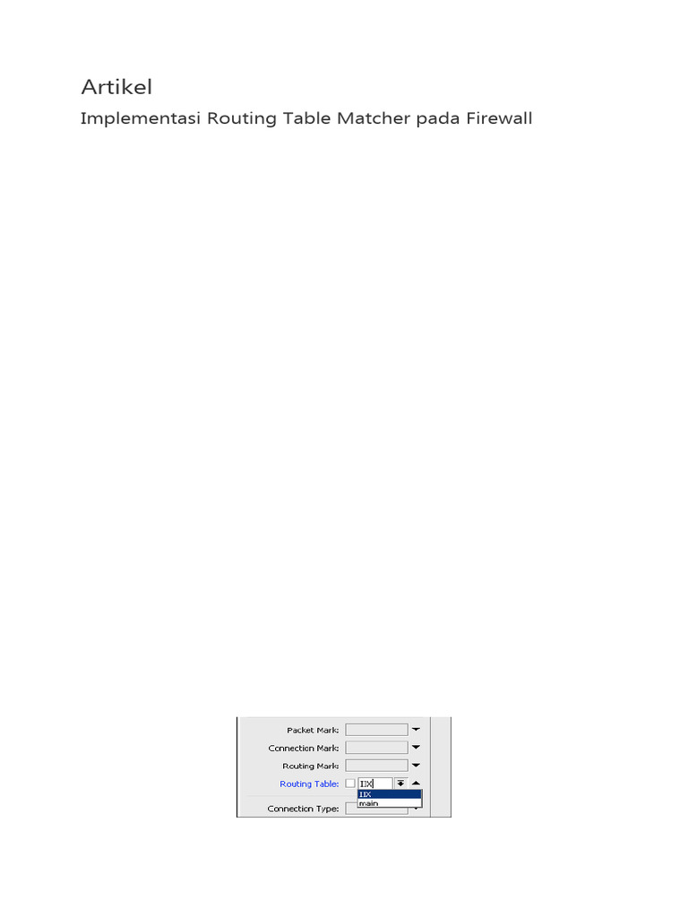 Implementasi Routing Table Matcher Pada Firewall | PDF