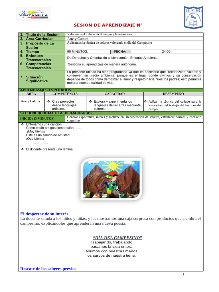 sesion-tecnica-collage-dia-del-campesino- 5to sec | PDF | Aprendizaje ... sesion-tecnica-collage-dia-del-campesino- 5to sec | PDF | Aprendizaje ...