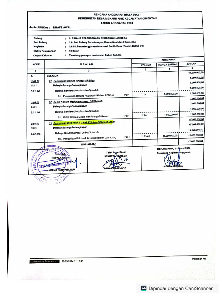 Cimenyan Mekarmanik Rab - Billboard | PDF