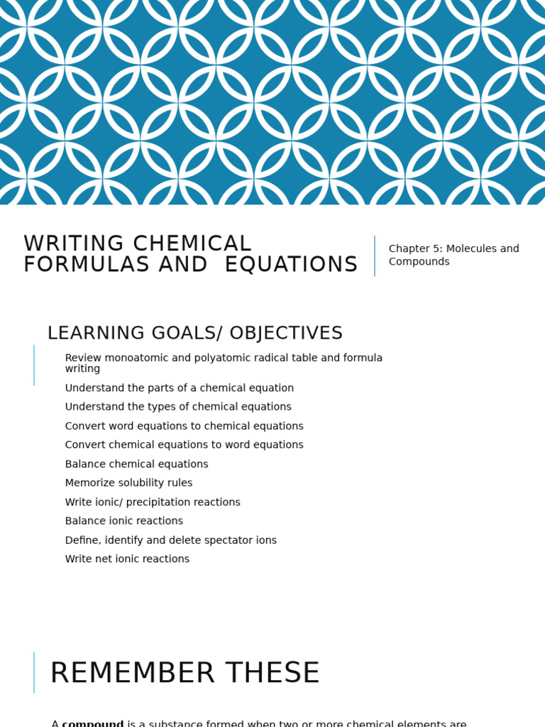 Formula Writing and Equation | PDF | Ion | Chemical Compounds
