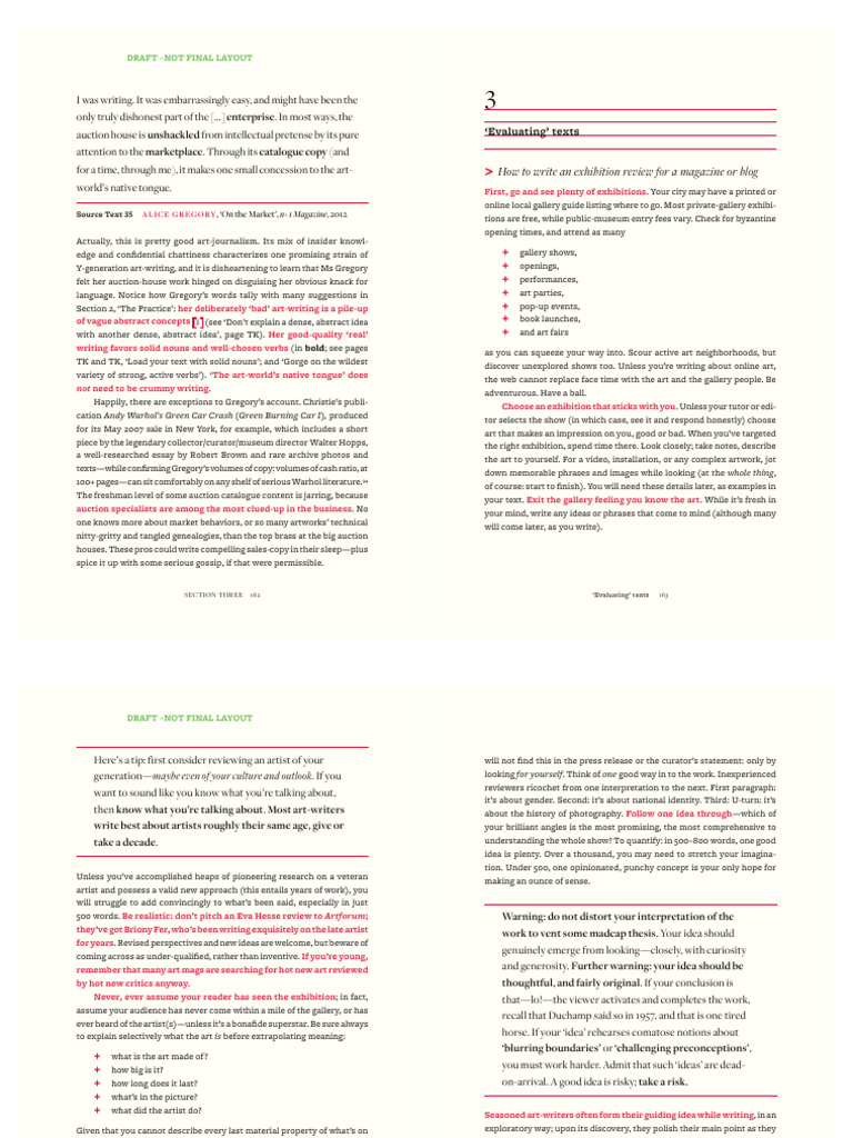 Art Review Writing Guide | PDF | Thought