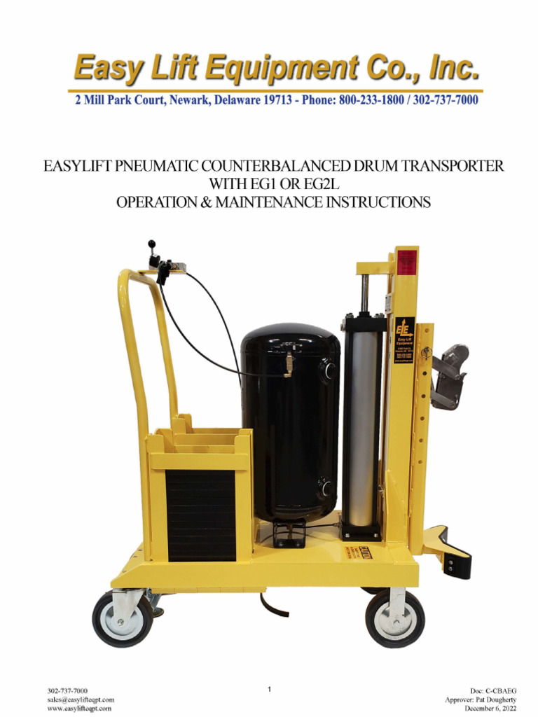 EasyLift CBA with EG1 & EG2L Manual 8.14.23 | PDF | Elevator | Valve