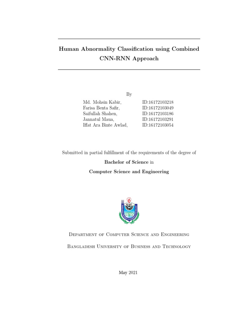 Human Abnormality Classification Report | PDF | Deep Learning | Artificial Neural Network
