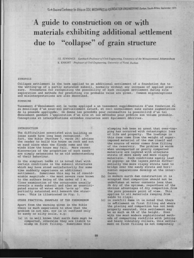Collapse Settlement in Sandy Soils | PDF | Soil | Horticulture