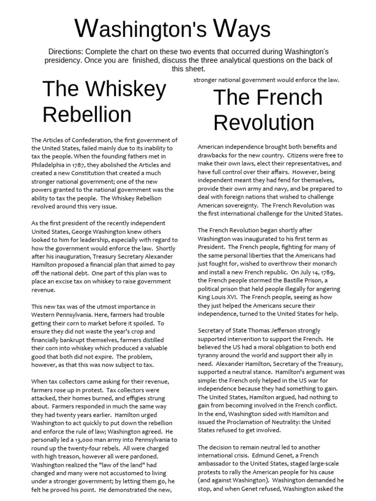 Washington's Presidency: Key Events Explained | PDF | Alexander ...
