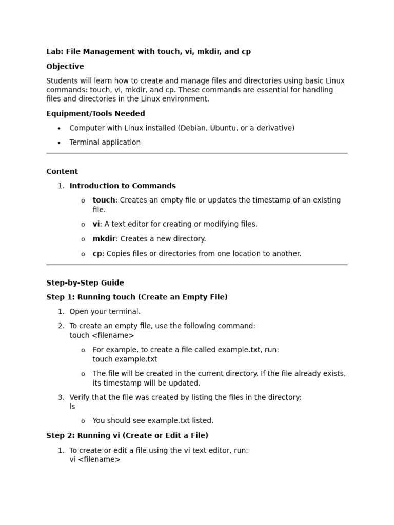 Linux File Management Lab | PDF | Computer File | Text File