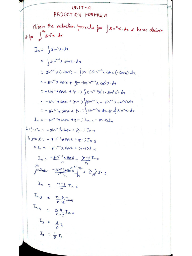 Reduction Formula 11 | PDF