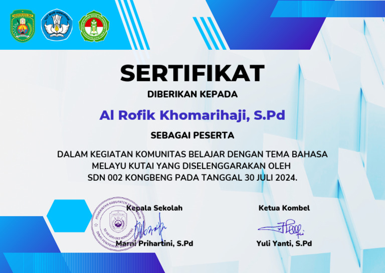 Biru Sertifikat Terbaru Certificate | PDF
