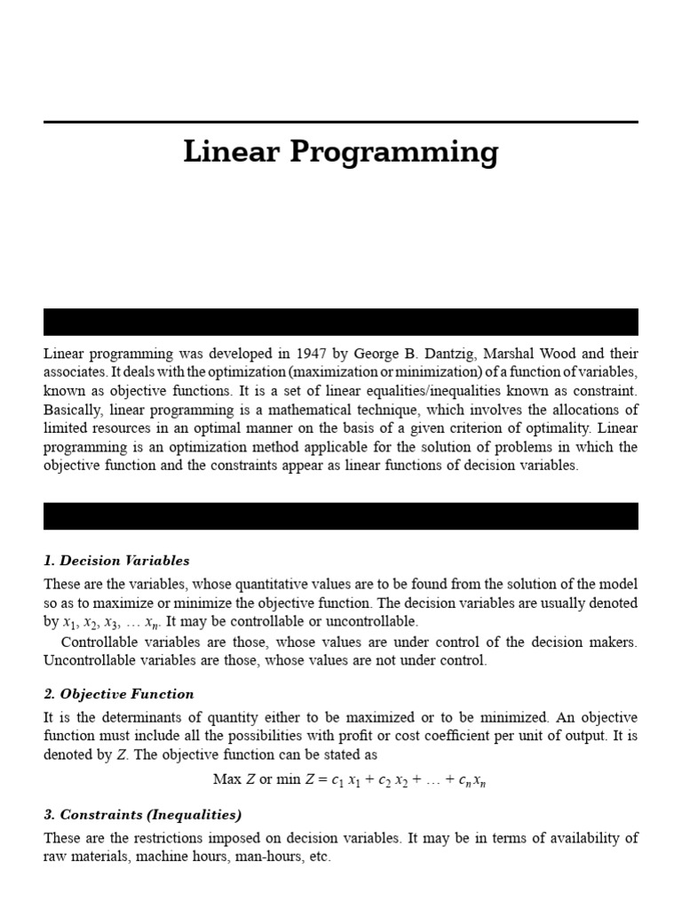 Operational Research MATERIAL Unit-1 and Unit-2_repaired | PDF ...