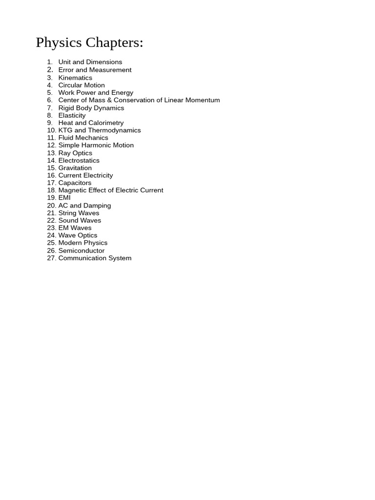 Physics Chapters | PDF