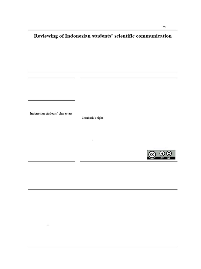 Reviewing of Indonesian Students' Scientific Communication Skills: A ...