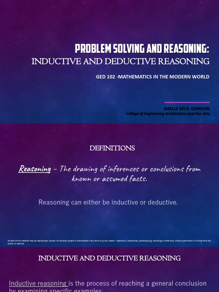 Inductive and Deductive Reasoning | PDF | Inductive Reasoning | Deductive Reasoning