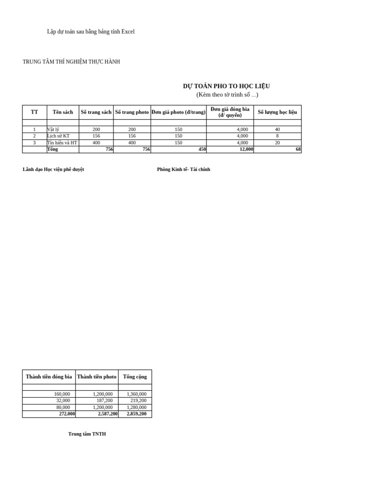 Đề bài Excel | PDF