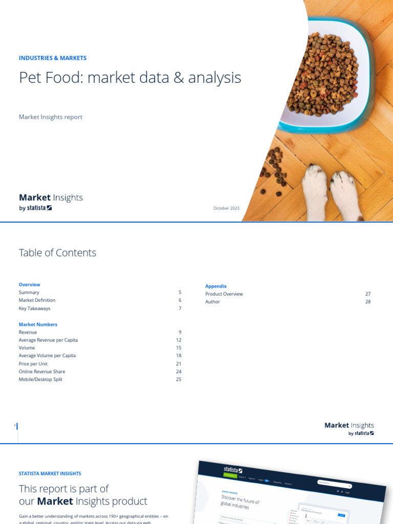 Pet Food Market Insights 2023 | PDF | Compound Annual Growth Rate | Foods
