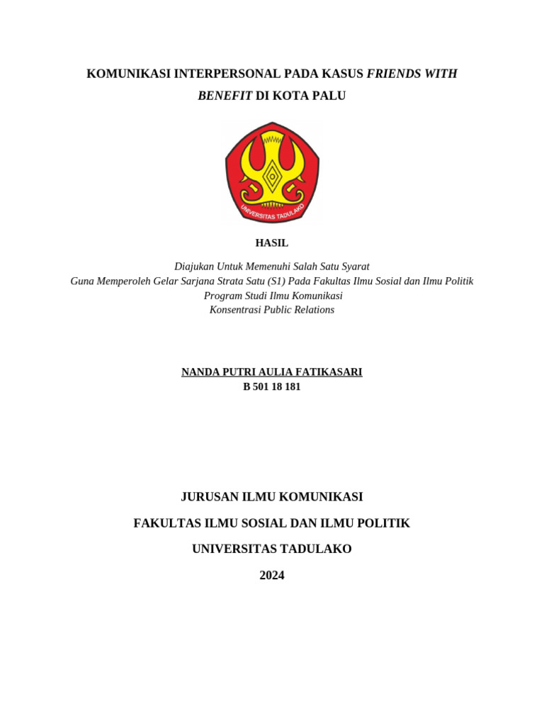PROPOSAL NANDA PUTRI AULIA FATIKASARI_B50118181 REV 3 | PDF