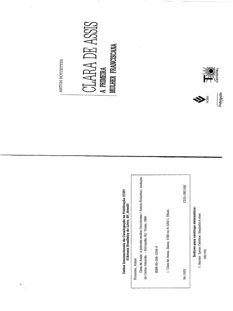 Cap. XI - A Mulher Que Salvou A Cidade (Anton Rotzetter) | PDF