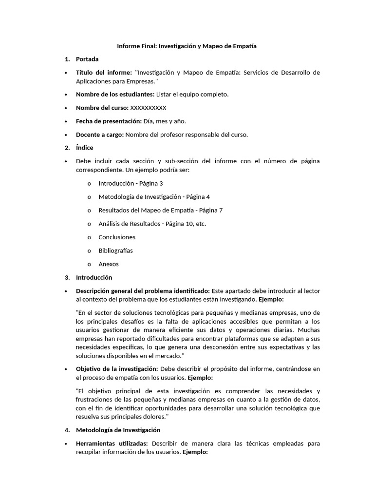 Estructura Del Informe Final | PDF | Software | Business